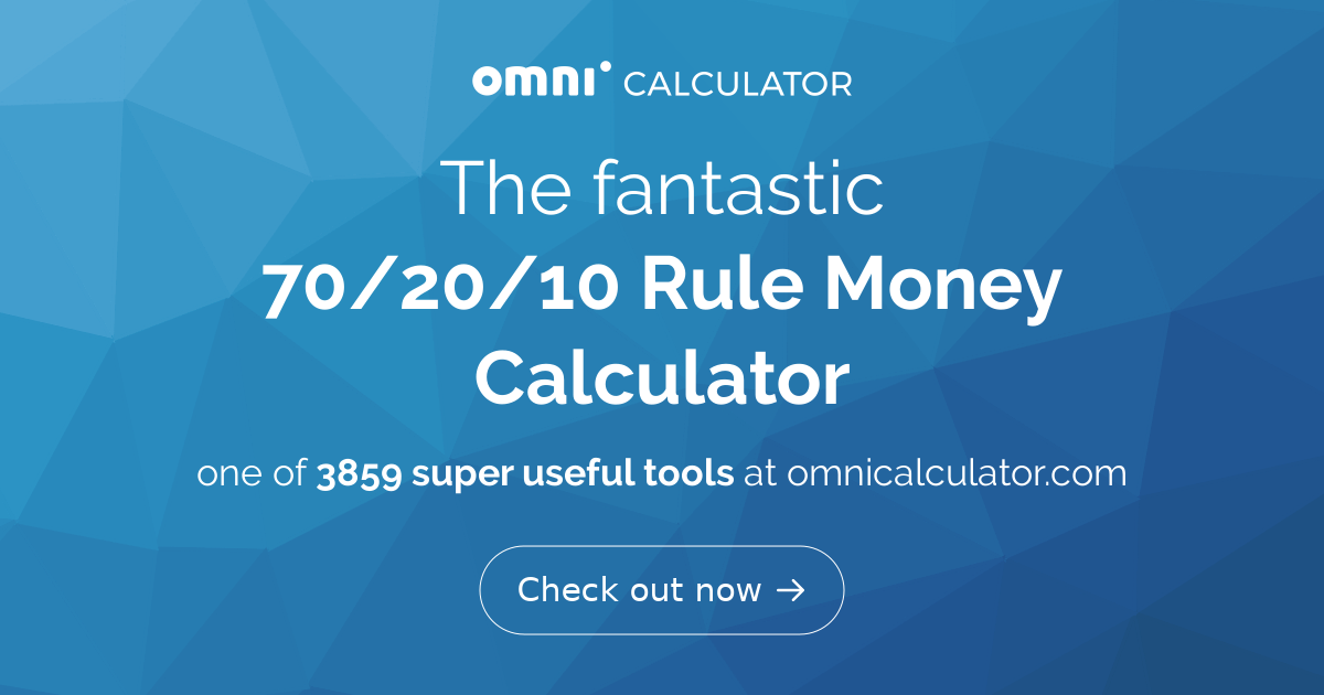 70/20/10 Rule Money Calculator | Smart Budgeting
