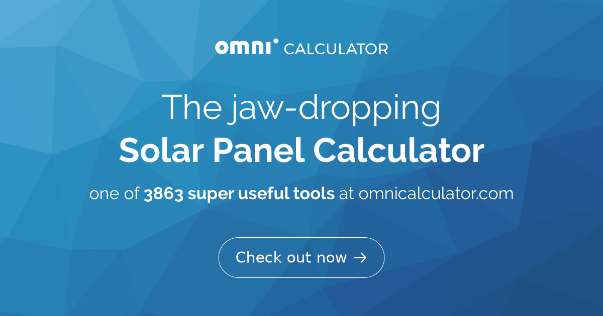 Solar Panel Calculator
